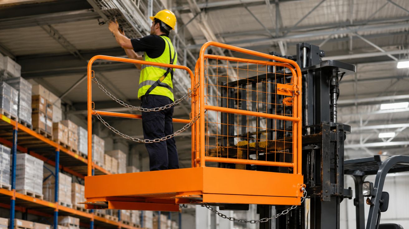 Forklift Work Platform for Warehouse Safety